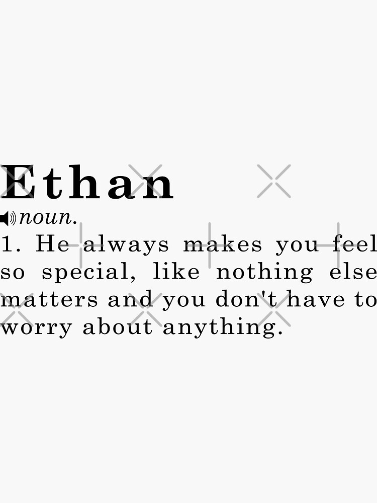 "Ethan Name Definition Meaning" Sticker for Sale by peachyline | Redbubble