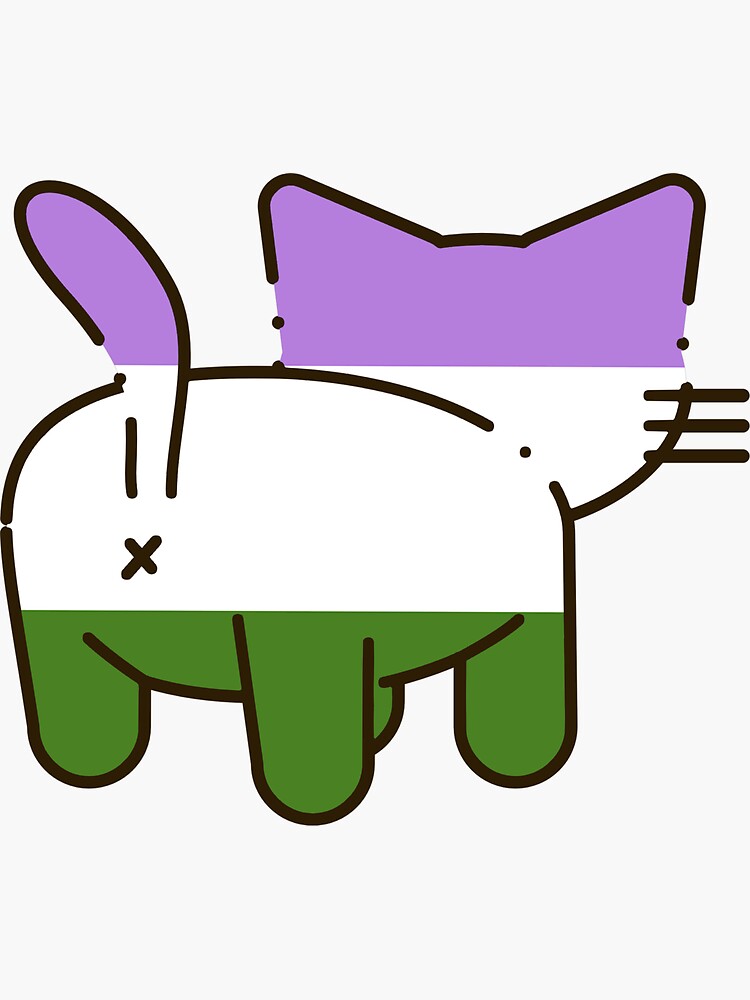"lgbt genderqueer cat" Sticker by lgbtgear | Redbubble