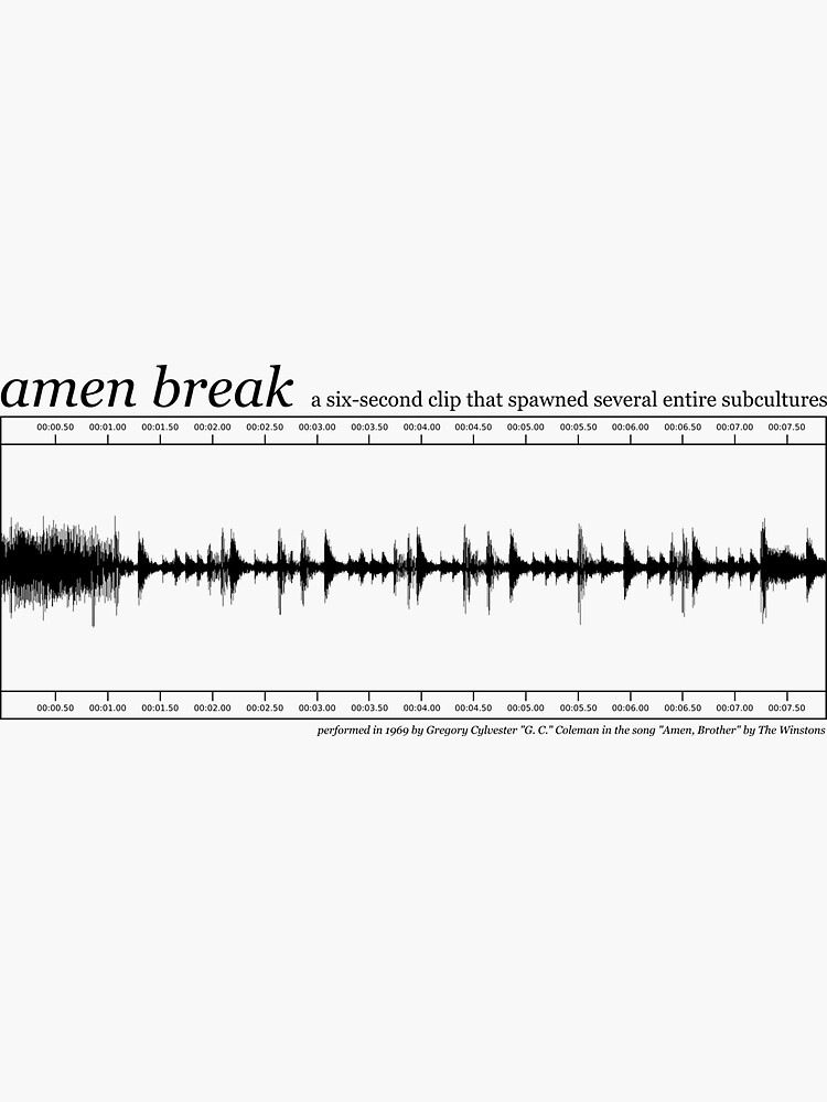 "Amen Break (Black)" Sticker by breakshirts | Redbubble
