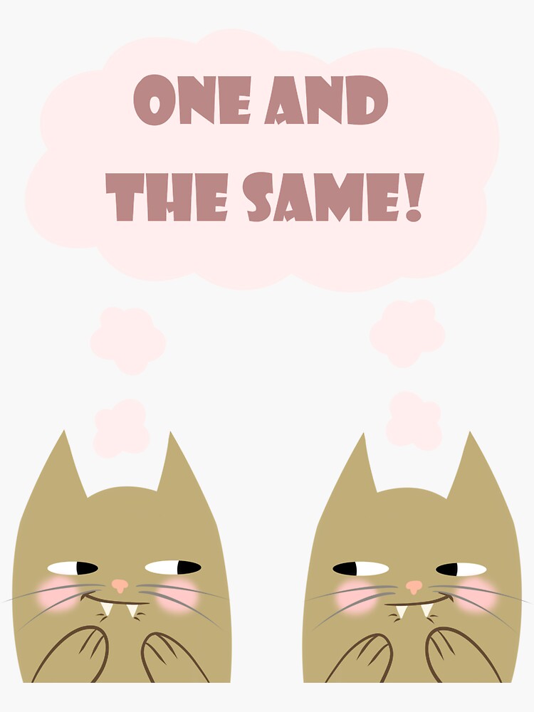 "One and the same, cats in green" Sticker for Sale by Happy-sloth ...