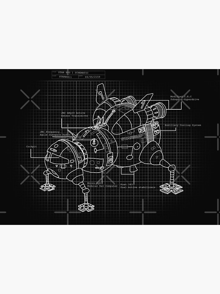 "Starbug Schematic" Sticker for Sale by VoidDesigns | Redbubble