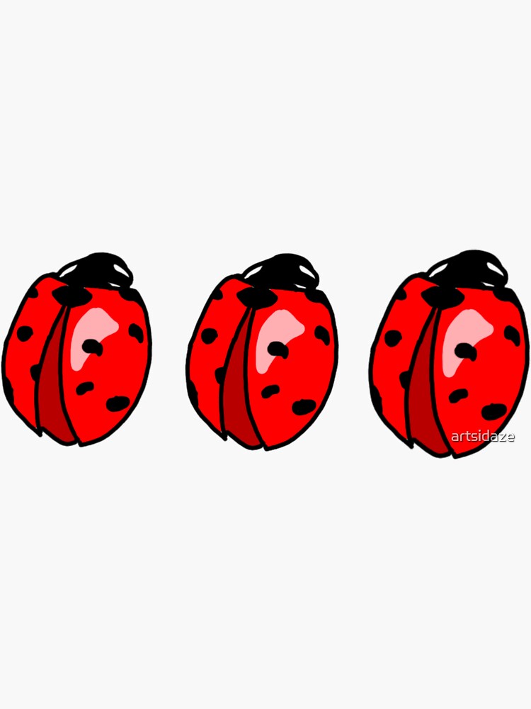"three little ladybugs" Sticker by artsidaze | Redbubble