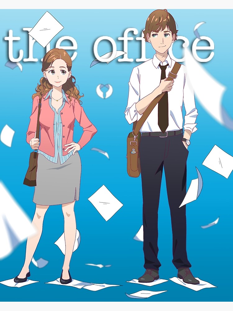 "Jim And Pam The Office Anime" Poster for Sale by Flakey- | Redbubble