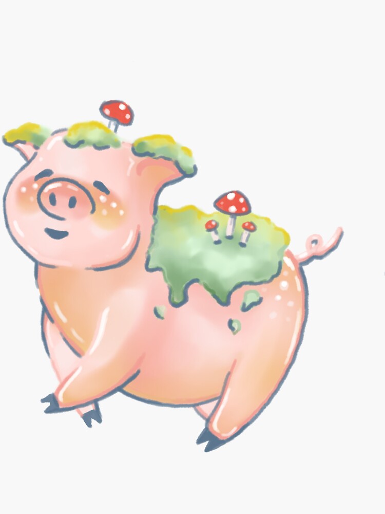 "Moss Piglet" Sticker for Sale by NightLightCrew | Redbubble
