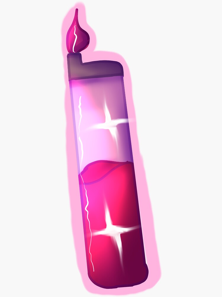 "Pink aesthetic badass cute lighter" Sticker by ArtsyMil | Redbubble