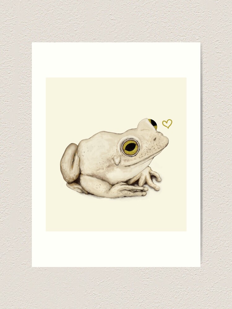 "Polite Frog - Cute White Frog - Frogs and Toads" Art Print by boypilot ...