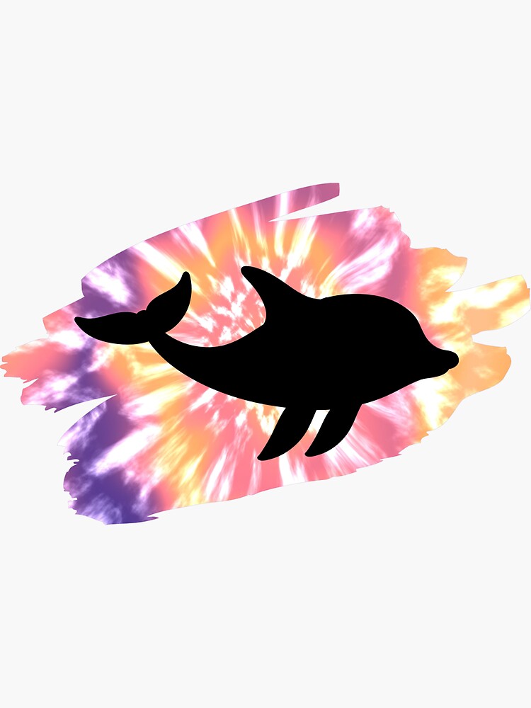 "Dolphin Silhouette. Tie Dye Splash. Trippy. Psychedelic. " Sticker by ...