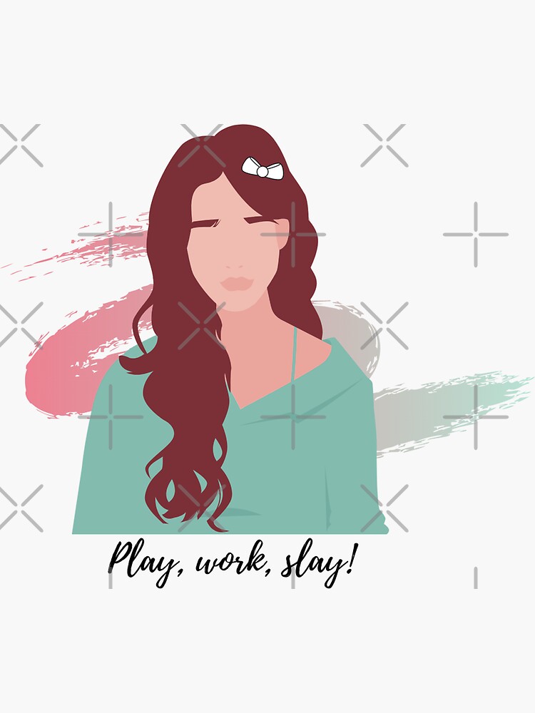 "Play Work Slay Design" Sticker for Sale by oceansxo | Redbubble