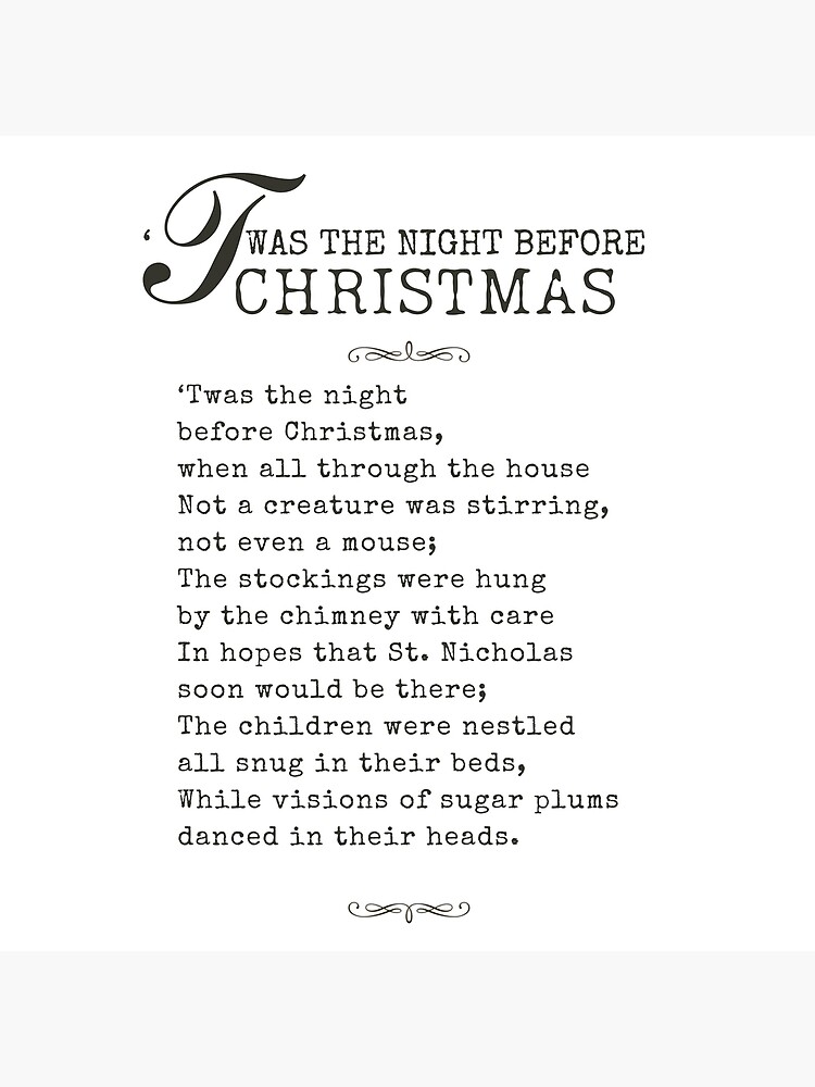 "Twas The Night Before Christmas Poem" Poster for Sale by ...