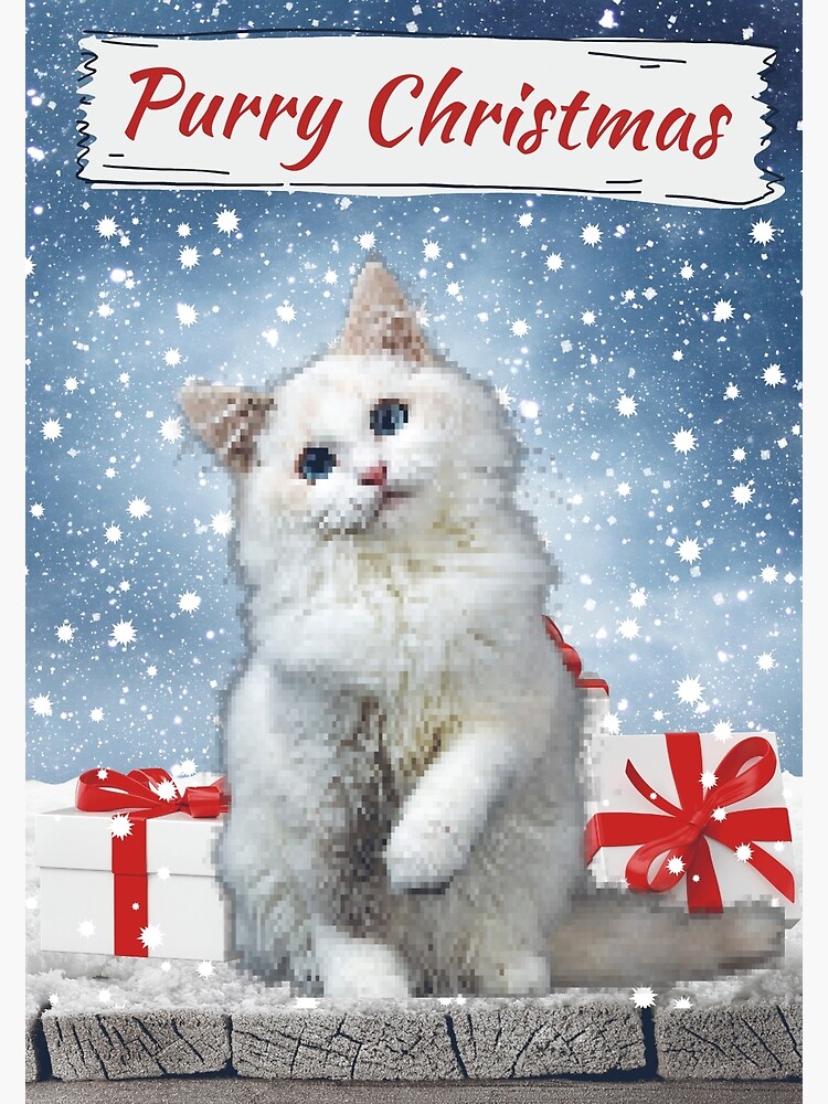 "Purry Christmas Cats" Greeting Card for Sale by g0ldeng0b | Redbubble