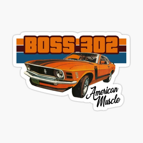 "Vintage Ford Mustang Boss 302" Sticker by zoovegroover | Redbubble