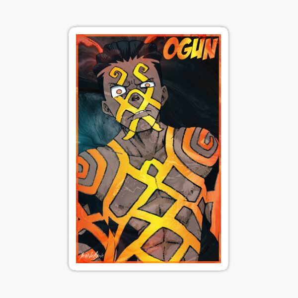 "Ogun Fire Force Fan art" Sticker by gainzgear | Redbubble