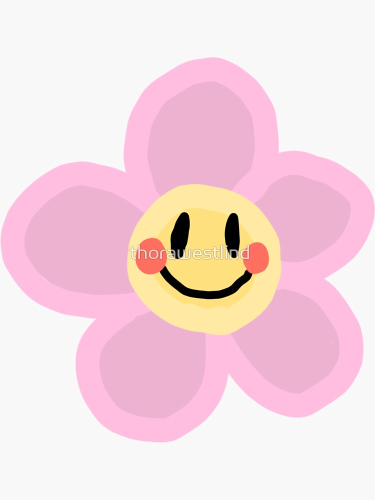 "Smiley Flower" Sticker by thorawestlind | Redbubble