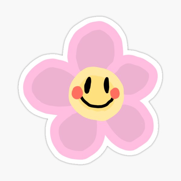 "Smiley Flower" Sticker by thorawestlind | Redbubble