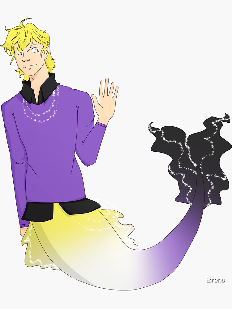 "Non-binary pride merperson" Sticker for Sale by Brenu | Redbubble