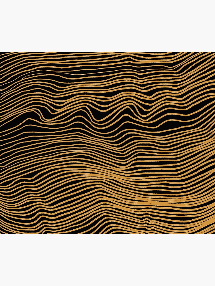 "Gold Squiggle Abstract Art Pattern Line Design" Tapestry for Sale by ...