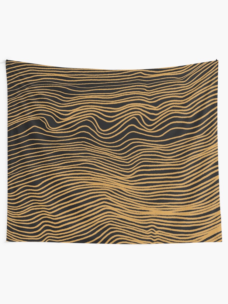 "Gold Squiggle Abstract Art Pattern Line Design" Tapestry for Sale by ...