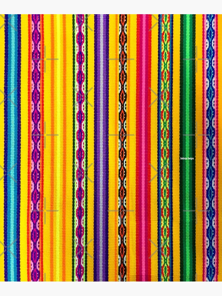 "Masks and garments with beautiful colored inca textile designs ...