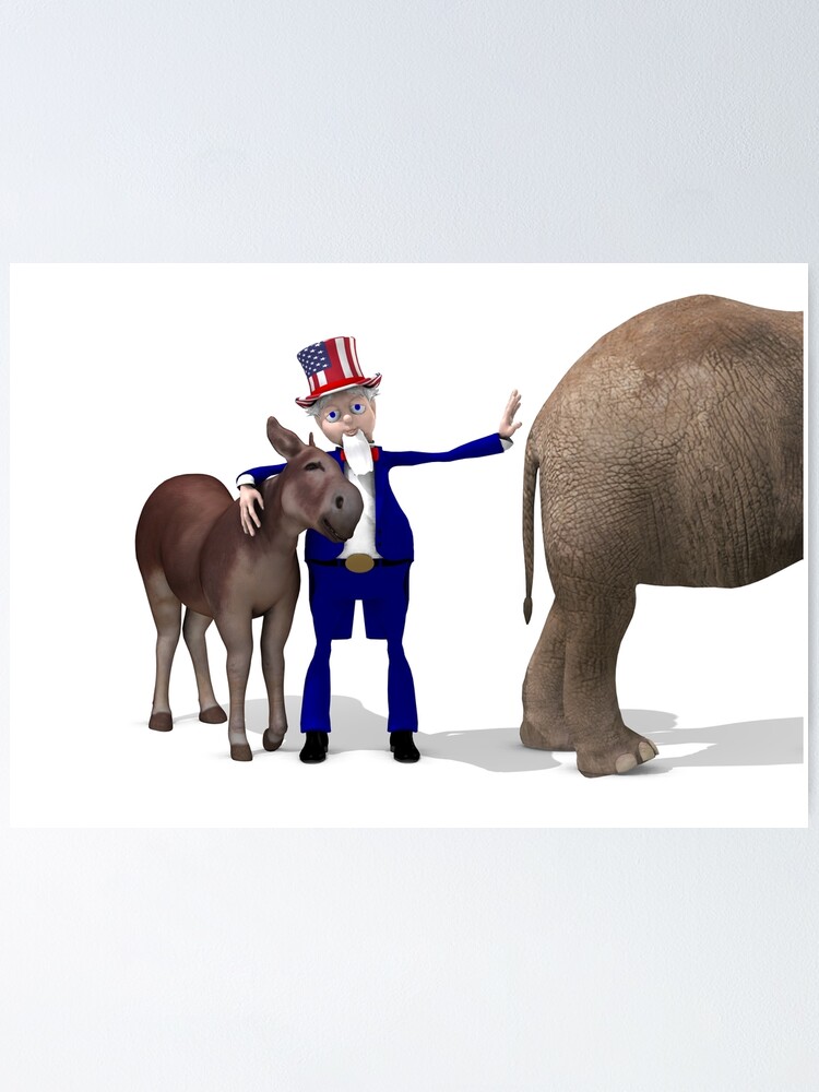"Uncle Sam Loves Donkeys" Poster for Sale by Mythos57 | Redbubble
