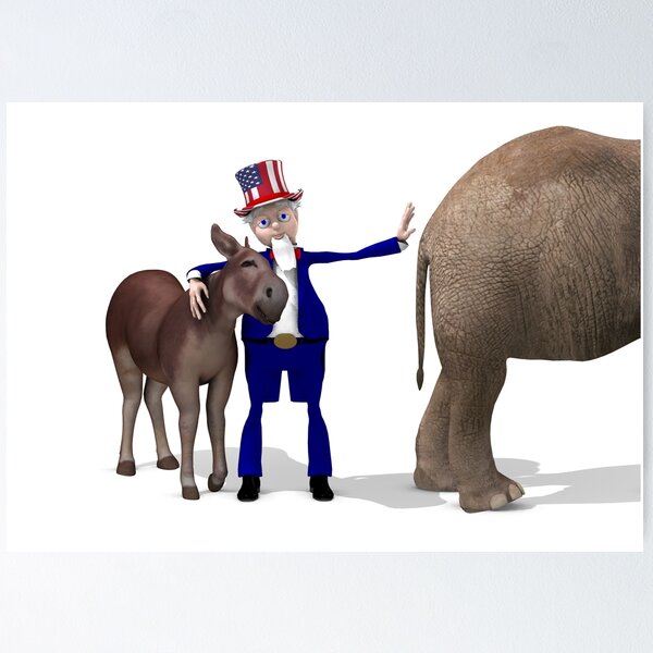 "Uncle Sam Loves Donkeys" Poster for Sale by Mythos57 | Redbubble