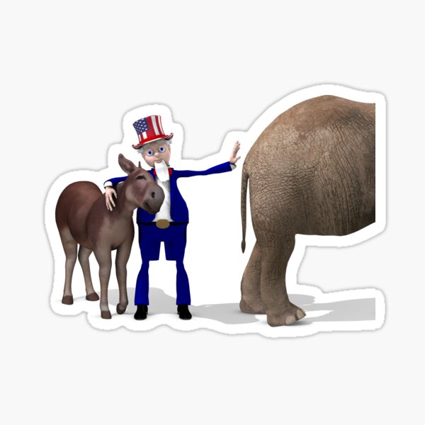 "Uncle Sam Loves Donkeys" Sticker for Sale by Mythos57 | Redbubble