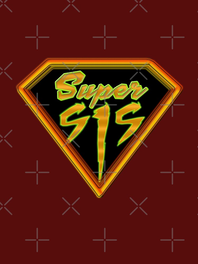 "SuperSis - Sister Gift Ideas- Super Sister Badge Emblem - Red, Orange ...