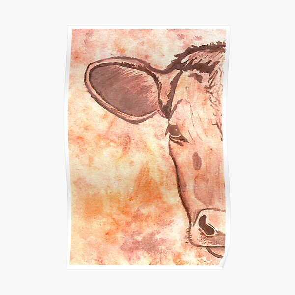 "Cow Half-Face " Poster for Sale by laurenmoee | Redbubble