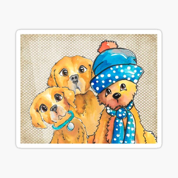 "Golden retriever trio" Sticker for Sale by WiMGcreative | Redbubble