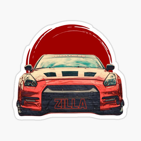 "Nissan GTR R35 Godzilla" Sticker for Sale by NikNanjappa | Redbubble