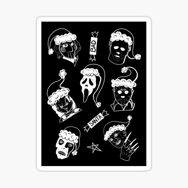 "Bad Santas" Sticker for Sale by EstrangedShop | Redbubble