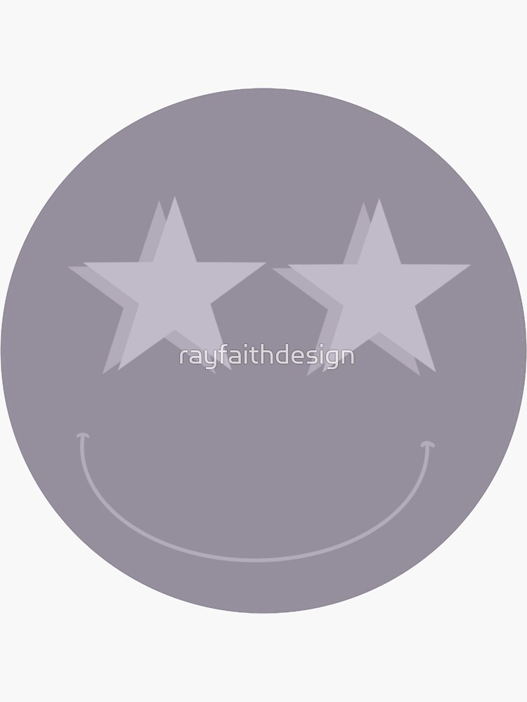 "Purple Star Eyed Smiley Face" Sticker by rayfaithdesign | Redbubble