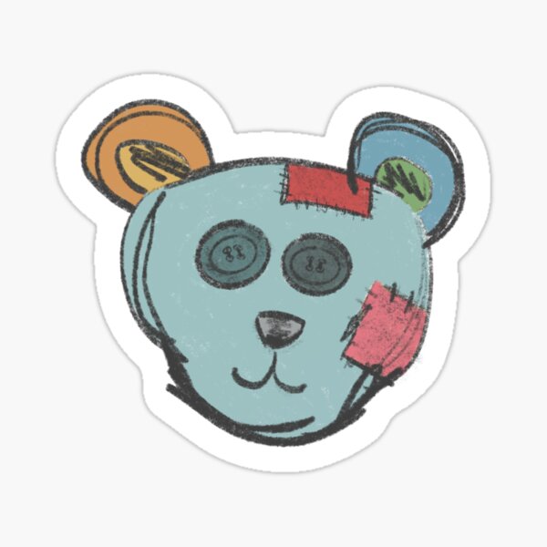 "Patchwork Teddy Bear Skater Style Sketchy " Sticker for Sale by Breezy ...