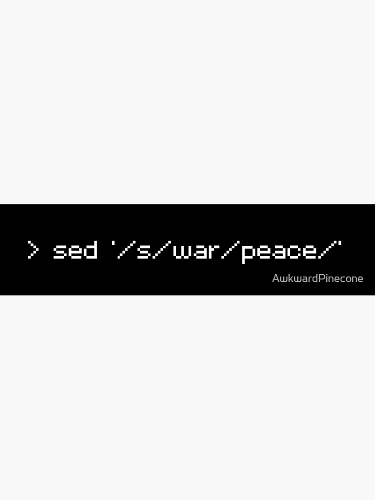 ""sed 's/war/peace/'" Pixel Art Command Line" Sticker for Sale by ...
