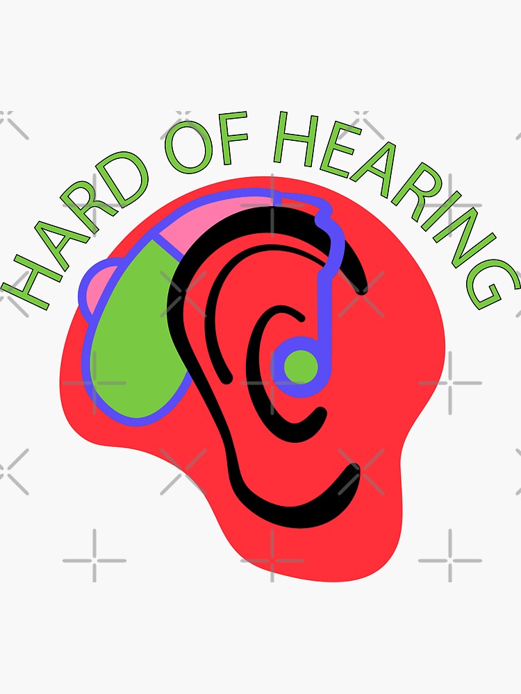 "Hard of hearing red" Sticker for Sale by cucuvaya | Redbubble