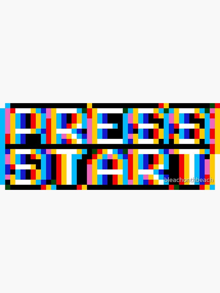 "Press Start Glitch Pixel Art" Sticker by bleachonthbeach | Redbubble