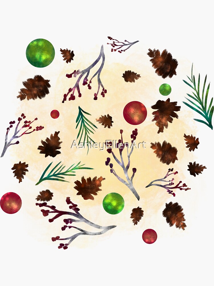 "Pine Cones & Magic" Sticker for Sale by AshleyEllenArt | Redbubble