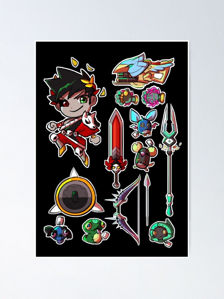"Chibi Zagreus, Weapons and Companions Sticker Set" Poster for Sale by ...