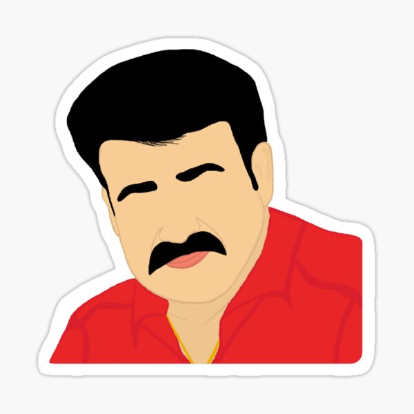 "Lalettan-Mohanlal" Sticker for Sale by MissMalayalee | Redbubble