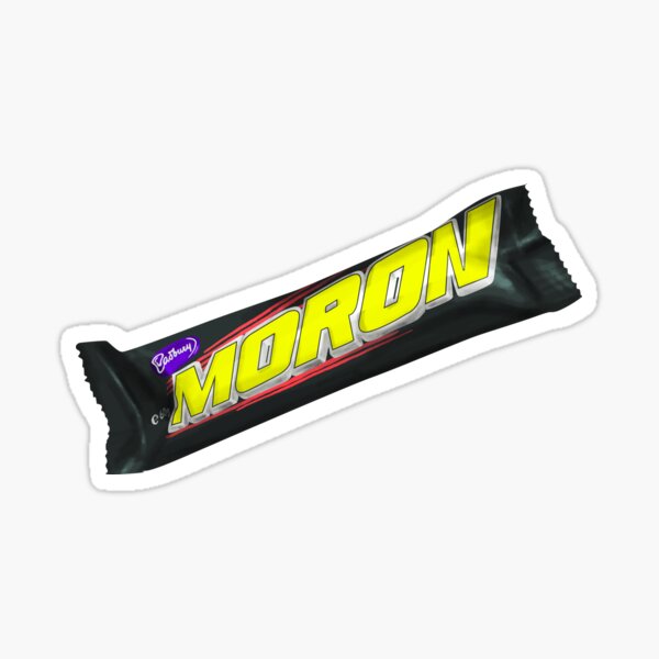 "Moron (Moro Chocolate Bar)" Sticker for Sale by kaylareay | Redbubble