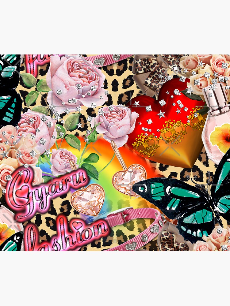 "Kawaii Gyaru Leopard Print Fashion Design" Sticker for Sale by ...