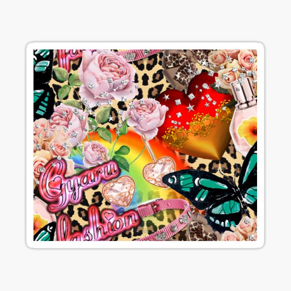 "Kawaii Gyaru Leopard Print Fashion Design" Sticker for Sale by ...