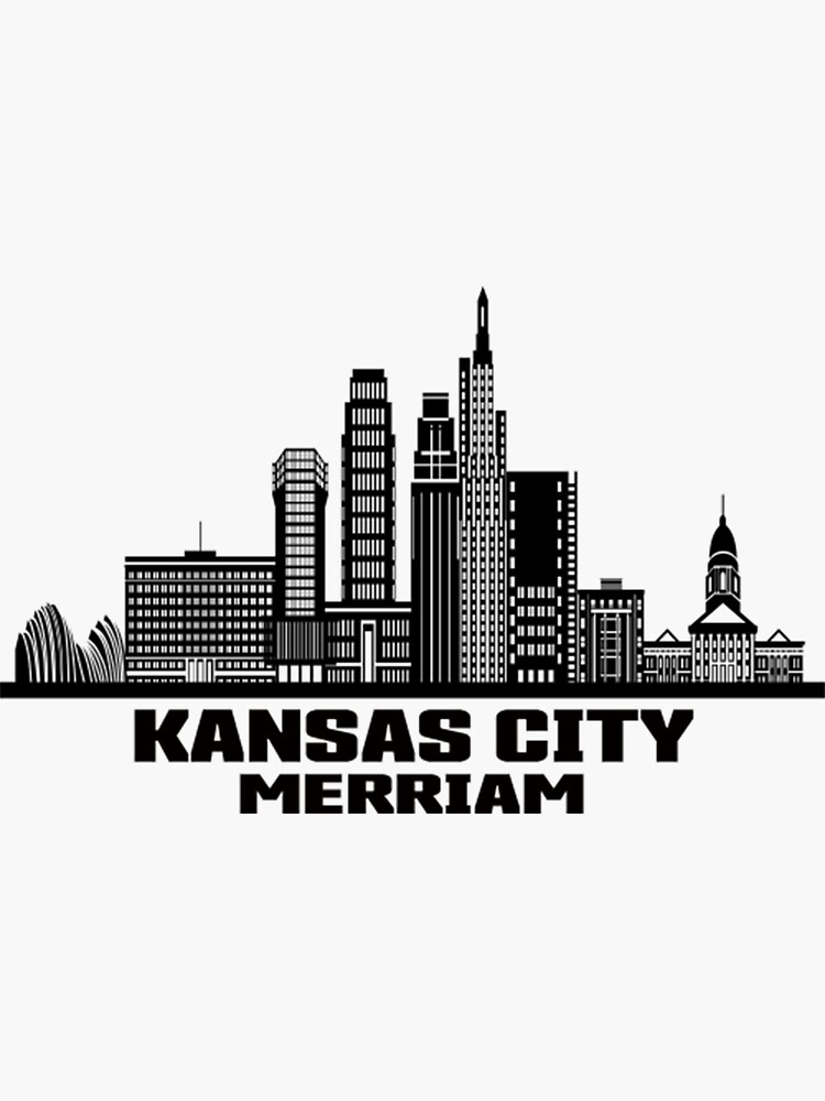 "Kansas City Merriam Missouri Skyline " Sticker for Sale by TeeHeeGray ...