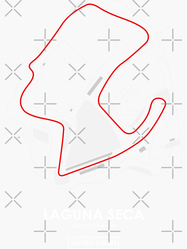 "LAGUNA SECA - USA TRACK MAP 2.0 RED" Sticker for Sale by ...
