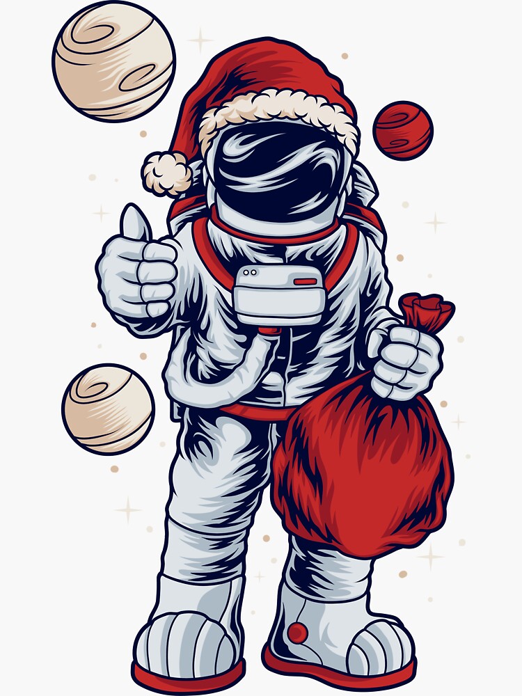 "Astronaut Santa" Sticker for Sale by Rittichai | Redbubble