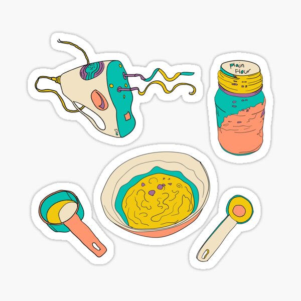 "Homemade bread baking kit sticker pack" Sticker for Sale by ...