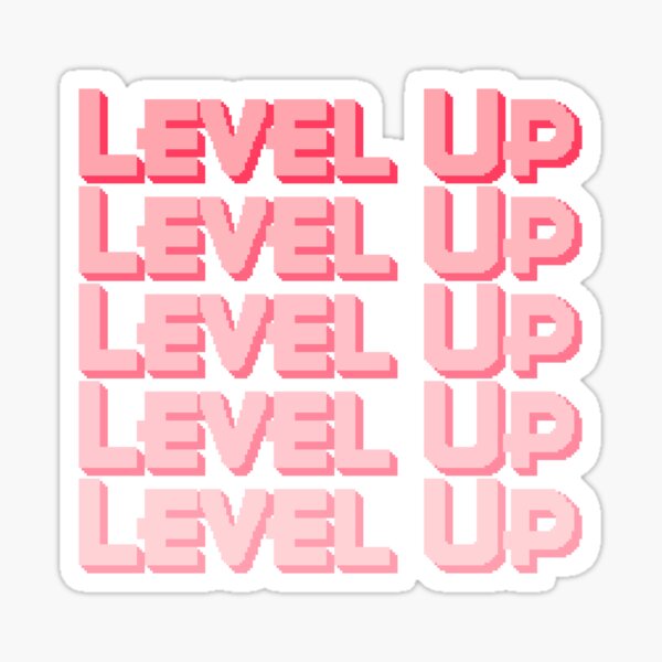 "Pixel Art Level Up Design" Sticker for Sale by MM-Pink | Redbubble