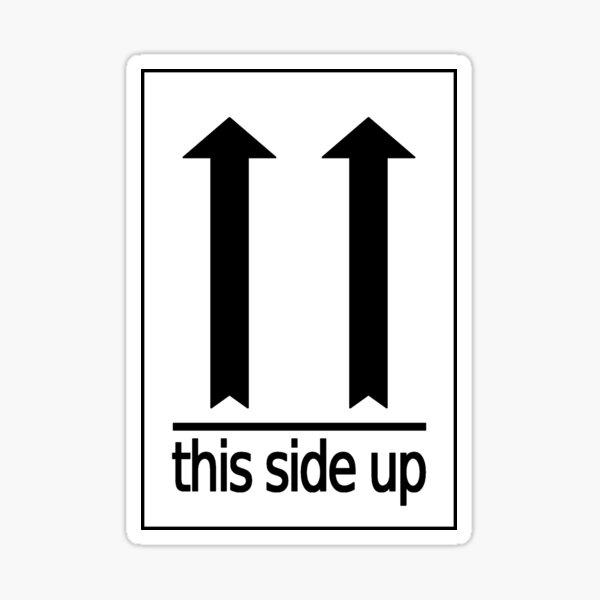 "This Side Up Black" Sticker by frankuffmann | Redbubble