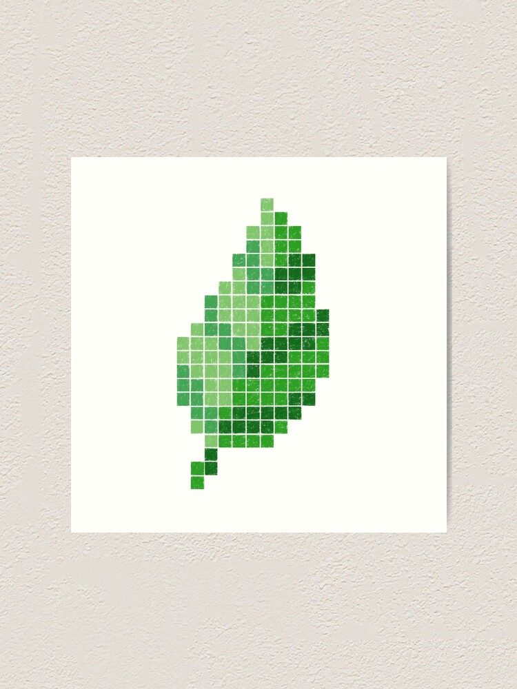 "Cute Pixel Art Textured Leaf" Art Print by MM-Pink | Redbubble