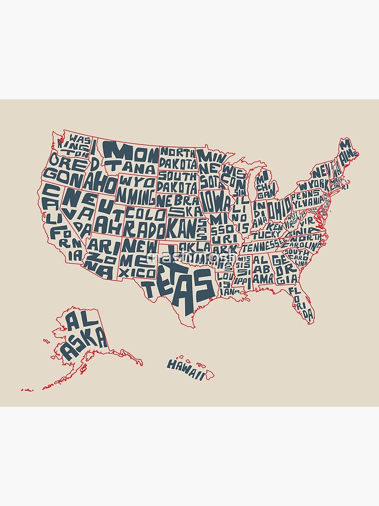 "USA map country, United States of America. Lettering, typographic ...