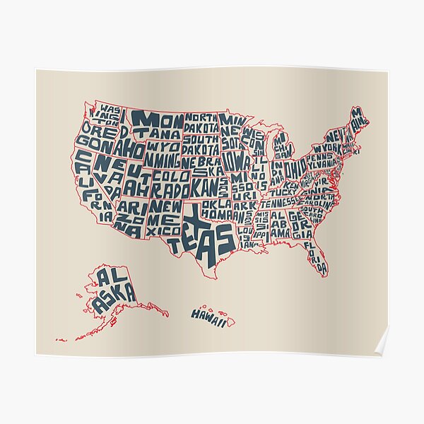 "USA map country, United States of America. Lettering, typographic ...